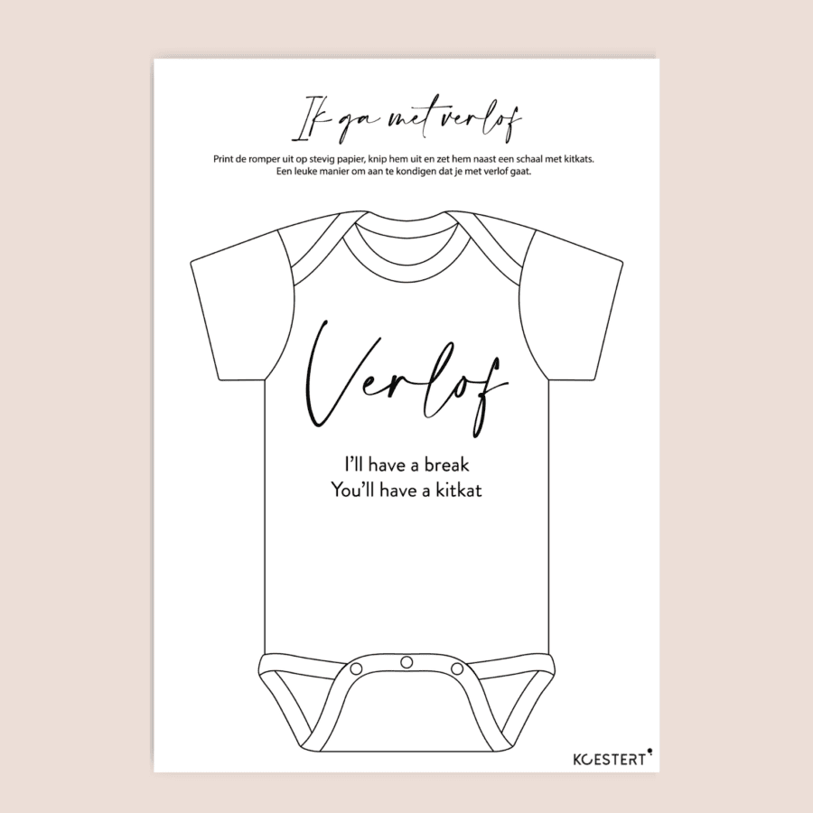 Ik ga met verlof | zwangerschapsverlof | kitkat | printable